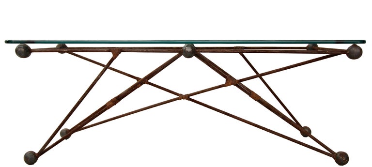 Antique Iron Cats Cradle Industrial Coffee Table or Bench For Sale at ...