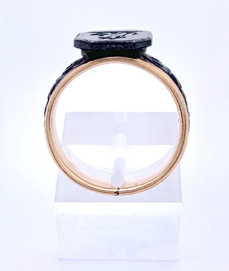 Antique Iron Gold Signet Ring Faith Hope Charity at 1stDibs | faith ...