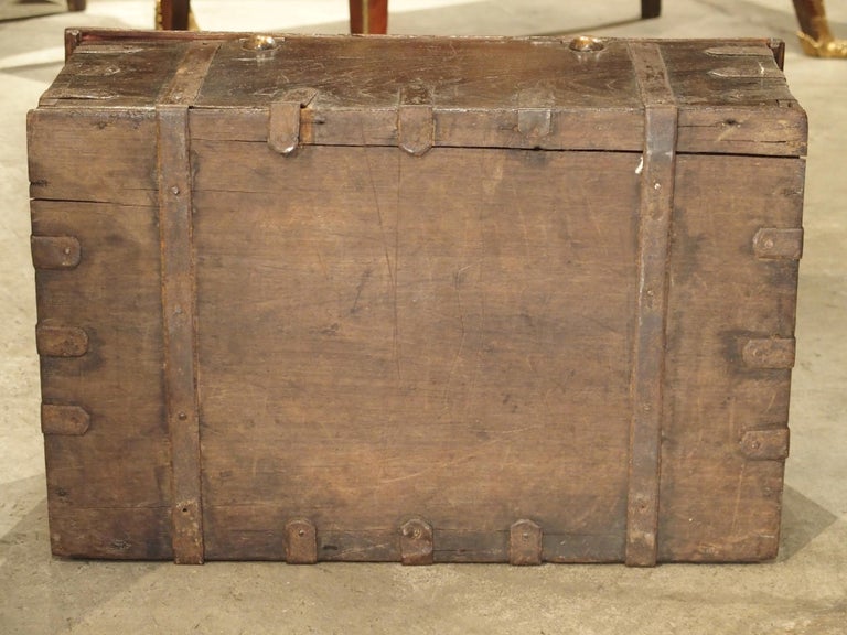 Antique Iron Mounted Mahogany Trunk with Copper Handles, 19th Century ...