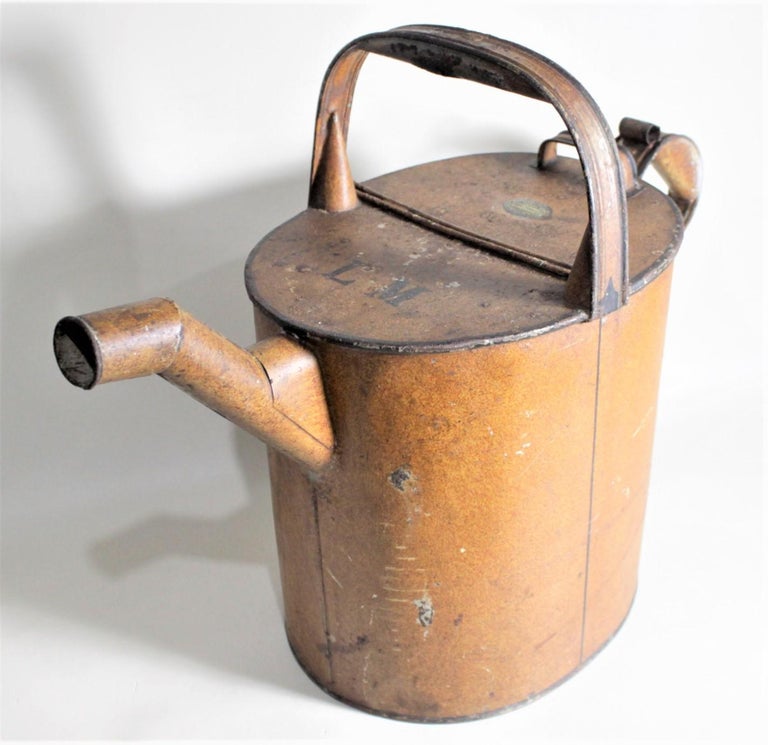 Antique Ironmonger or Handmade Metal Servant's Hot Water Carrying Can ...