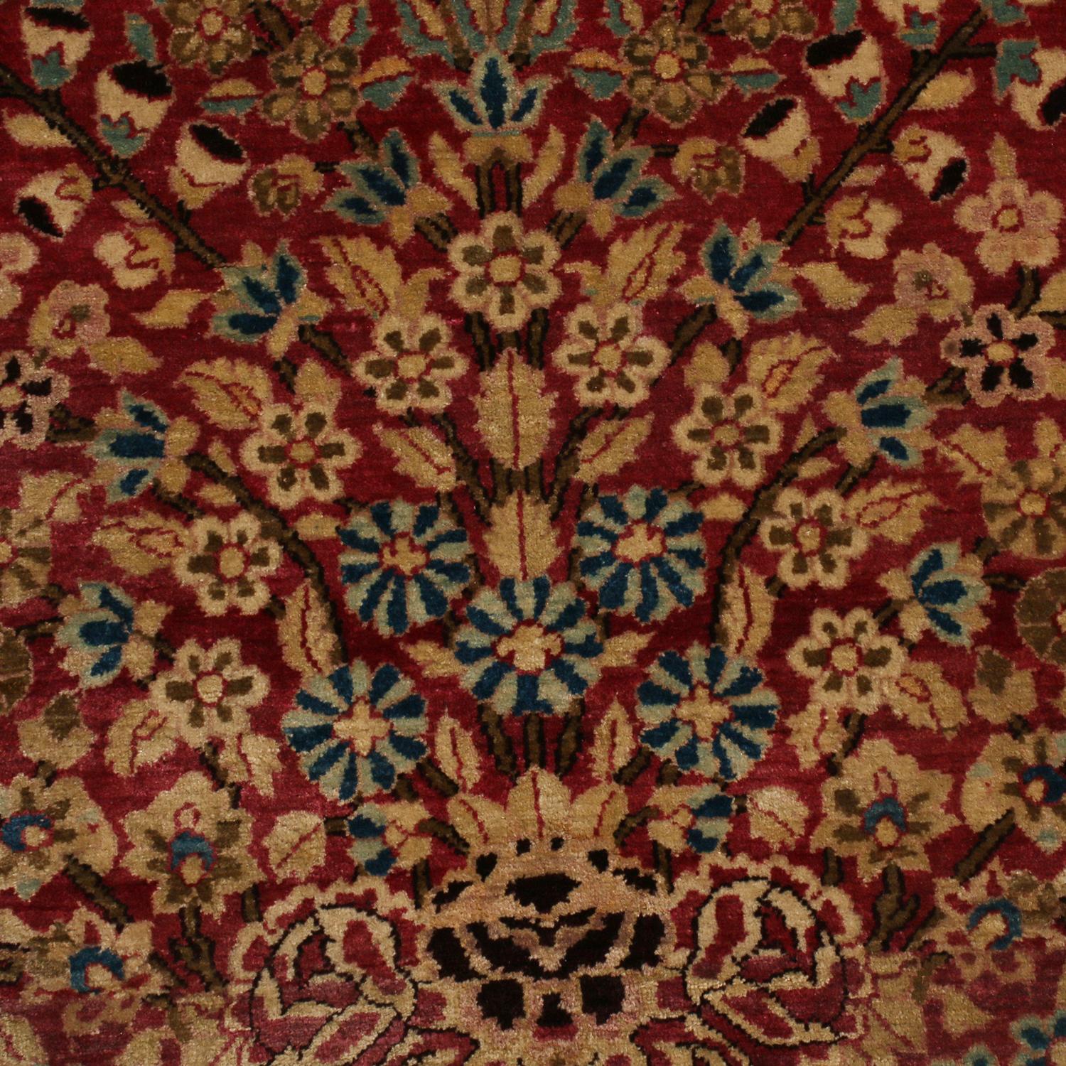 Antique Isfahan Burgundy and Golden-Beige Wool Persian Rug at 1stDibs ...
