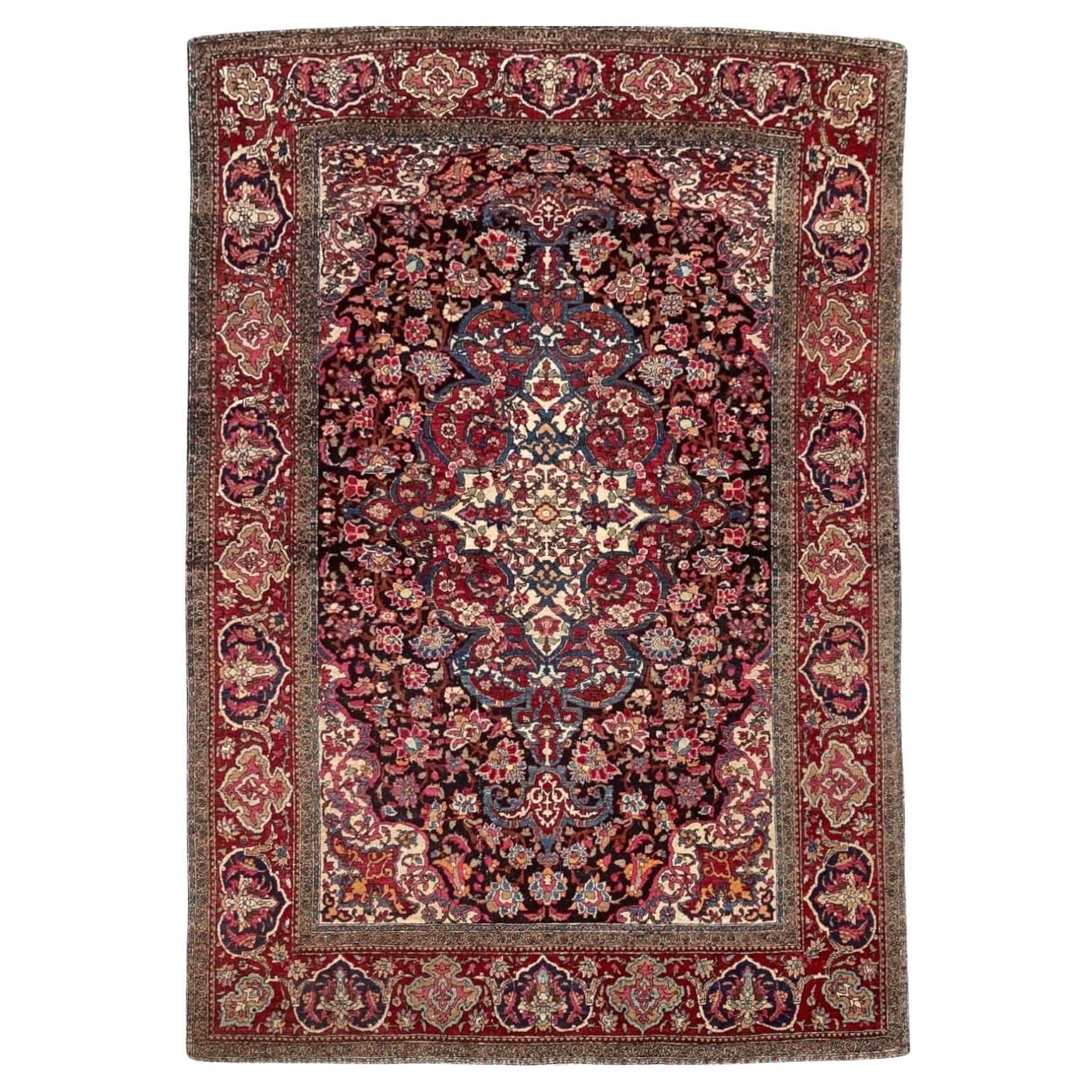 Antique Isfahan Rug at 1stDibs
