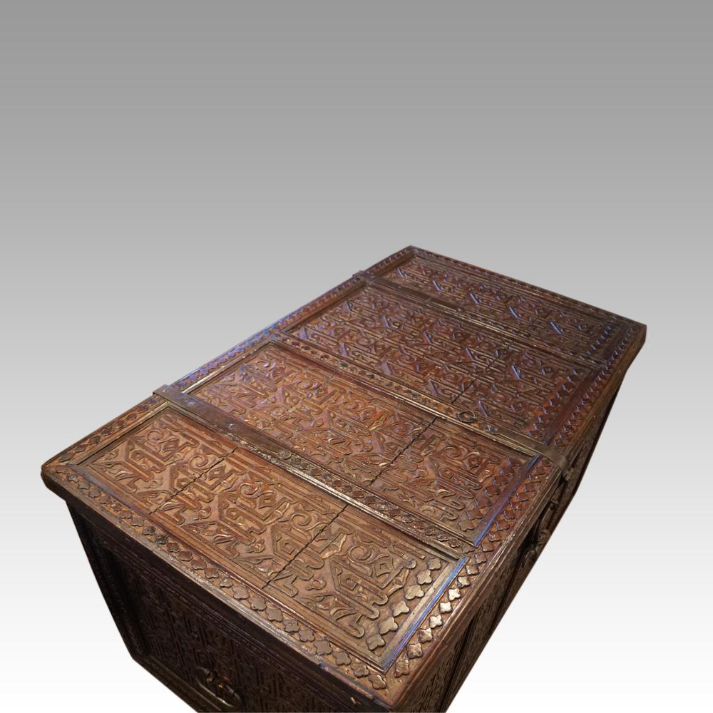 Antique Islamic carved marriage chest For Sale at 1stDibs