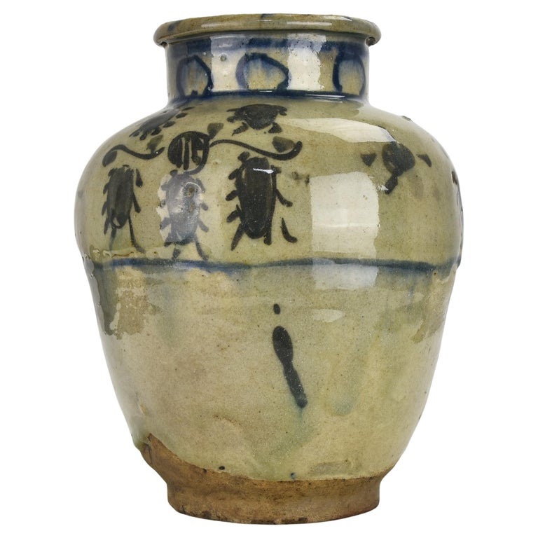 Antique Islamic Mamluk 16th Century Glazed Fritware Ceramic Jar Vase ...