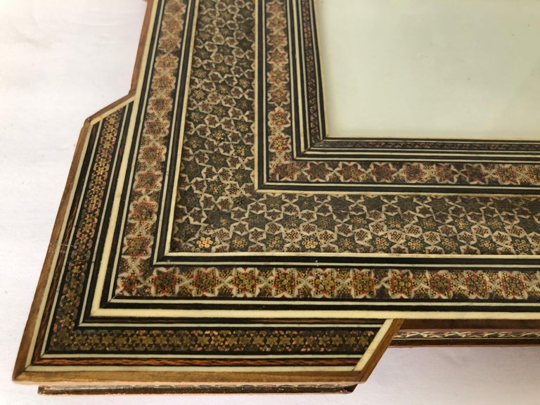 Antique Islamic Wood Picture Frame with Brass, Bone Wood Inlaid Design ...