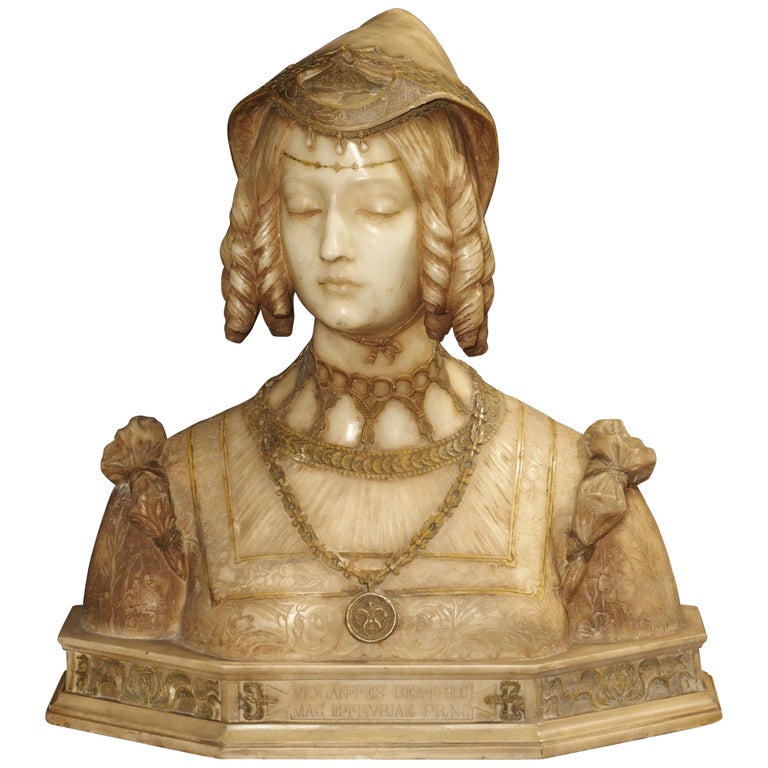 Antique Italian Alabaster Bust of the Grand Princess of Tuscany, circa ...