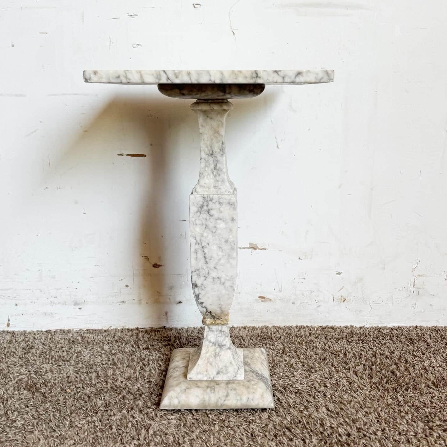 Antique Italian Alabaster Square Top Side Table For Sale at 1stDibs
