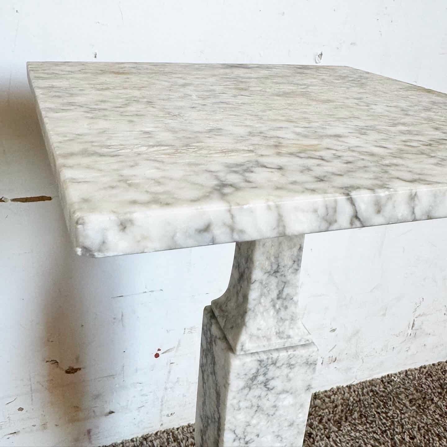 Antique Italian Alabaster Square Top Side Table For Sale at 1stDibs