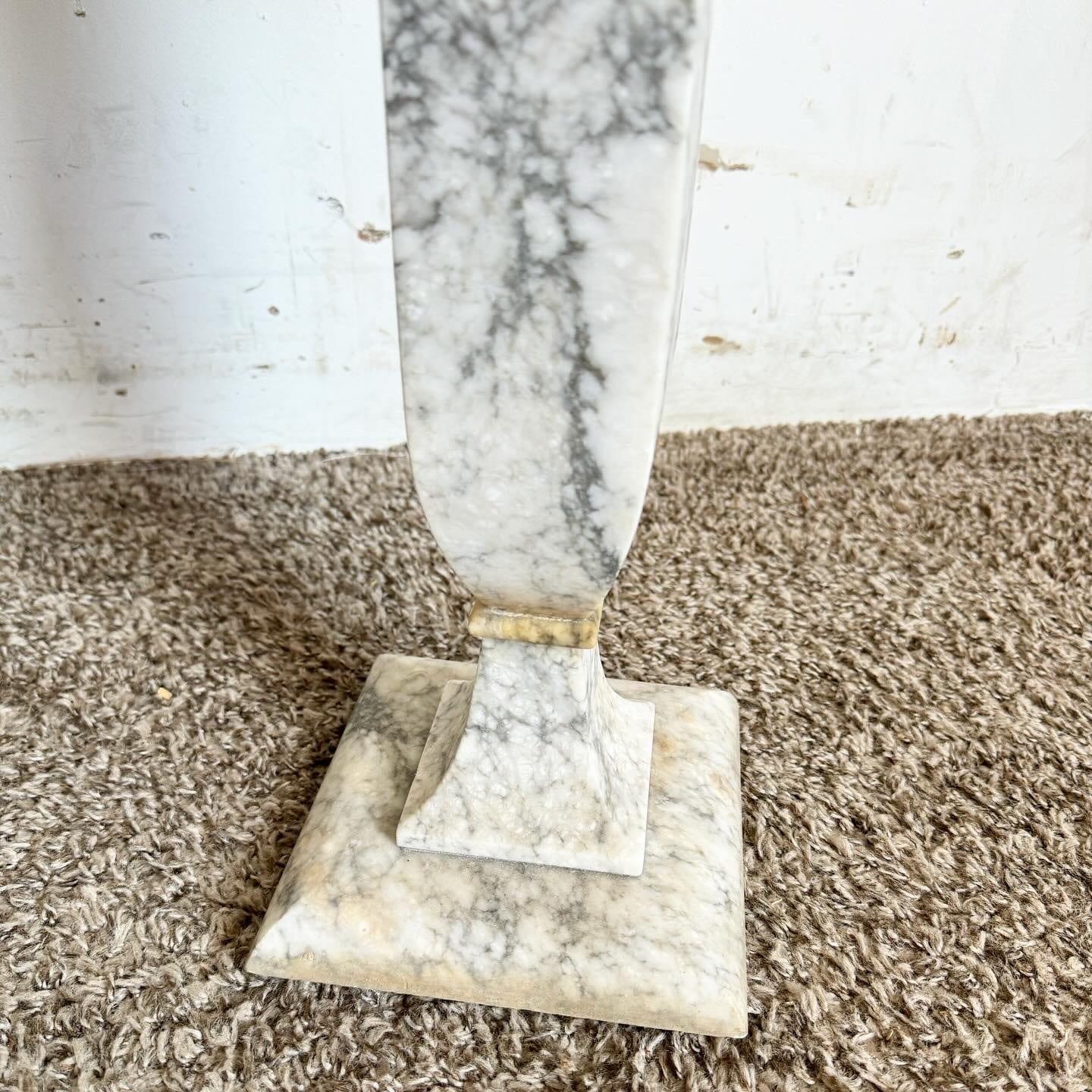 Antique Italian Alabaster Square Top Side Table For Sale at 1stDibs