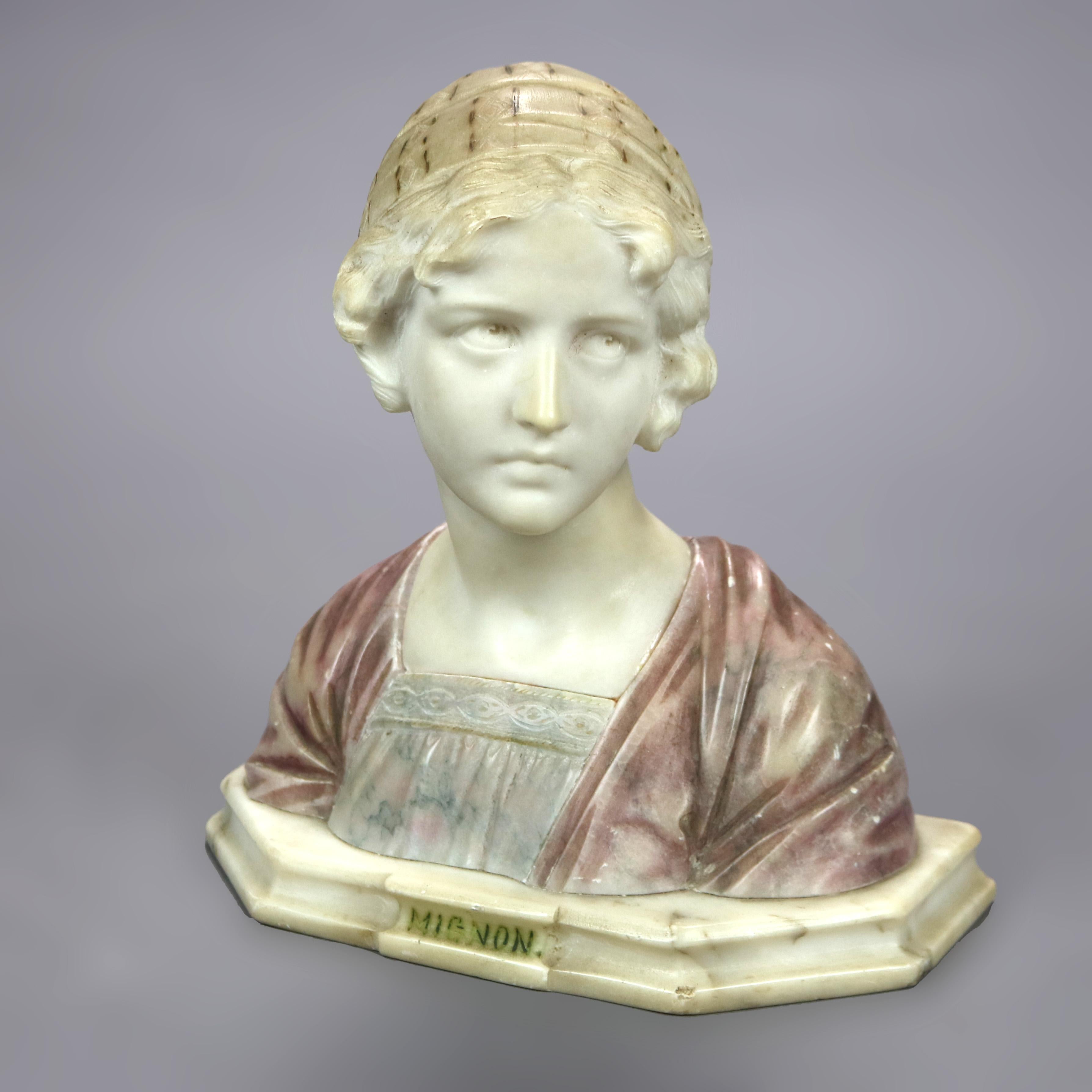 Antique Italian Alabaster Two-Tone Bust Sculpture, Mignon by Besfi ...