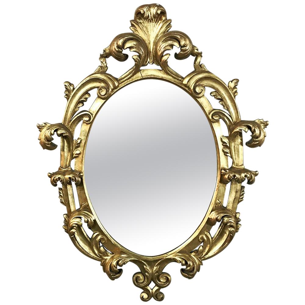 Antique Pair of Gold Gilt Hand Carved Wood French Baroque Style Mirror ...