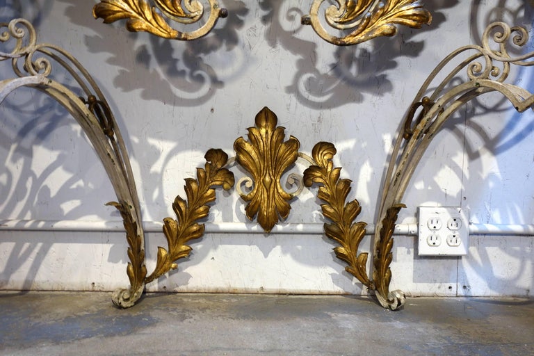 Antique Italian Baroque Iron Painted and Gilded Console Table with ...