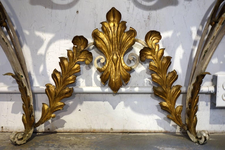 Antique Italian Baroque Iron Painted and Gilded Console Table with ...