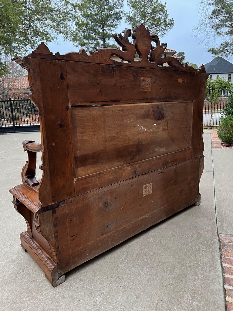 Antique Italian Bench Settee Entry Hall Foyer Renaissance Revival ...