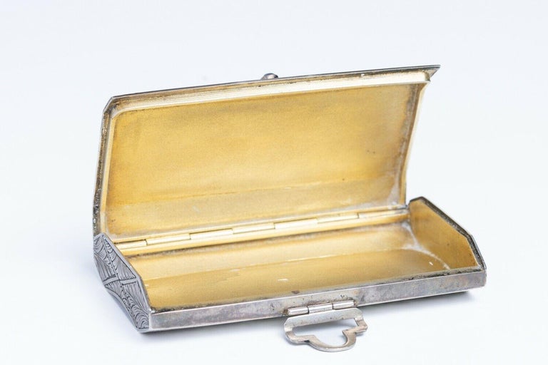 Antique Italian Blue Enamel and Silver Gilt Case For Sale at 1stDibs