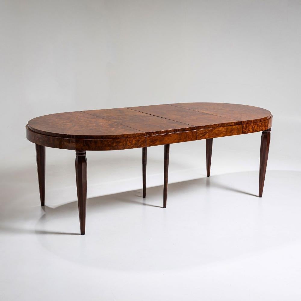 Antique Italian Burl Ash Art Deco Dining Table at 1stDibs