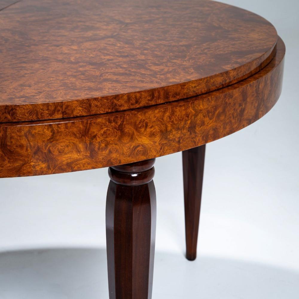 Antique Italian Burl Ash Art Deco Dining Table at 1stDibs