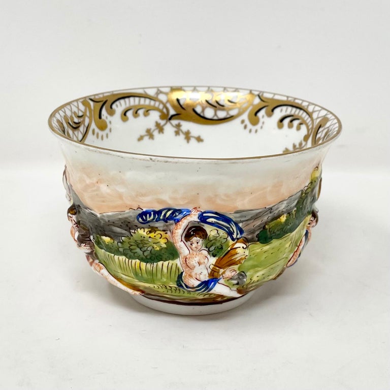 Antique Italian Capo di Monte Porcelain Cup and Saucer, Circa 1870s ...