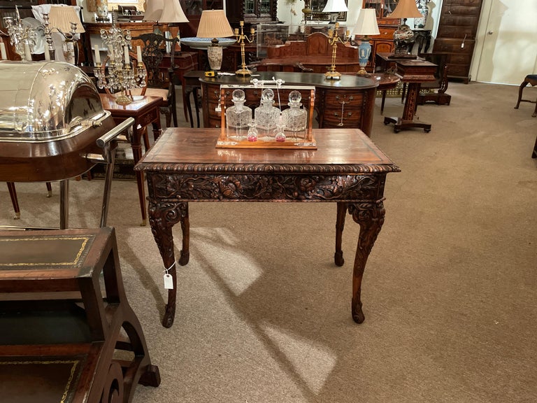 Antique Italian Carved Oak and Ebony Wine Cellar Table, circa 1890s For ...