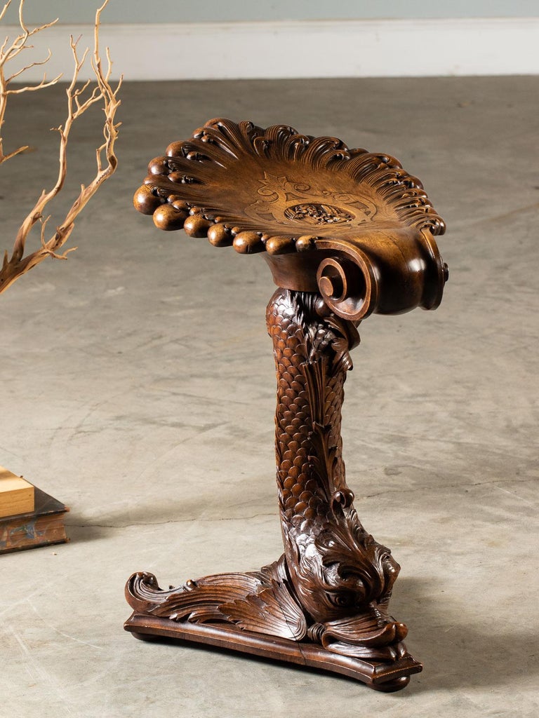 Antique Italian Carved Walnut Dolphin Piano Bench Stool, circa 1875 at ...