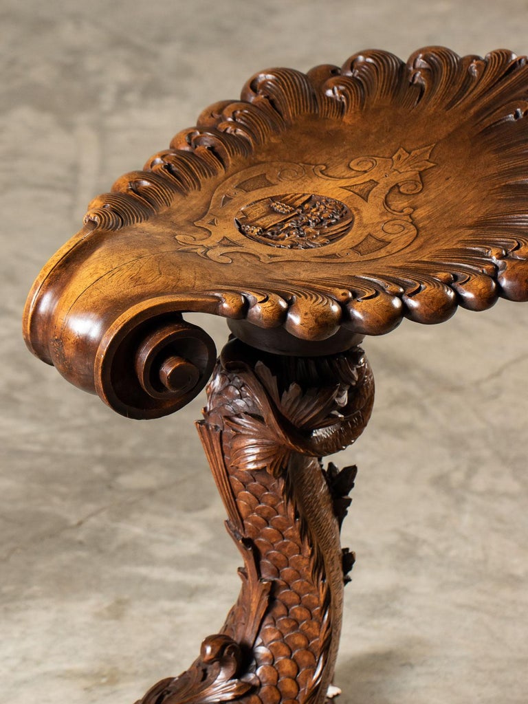 Antique Italian Carved Walnut Dolphin Piano Bench Stool, circa 1875 at ...