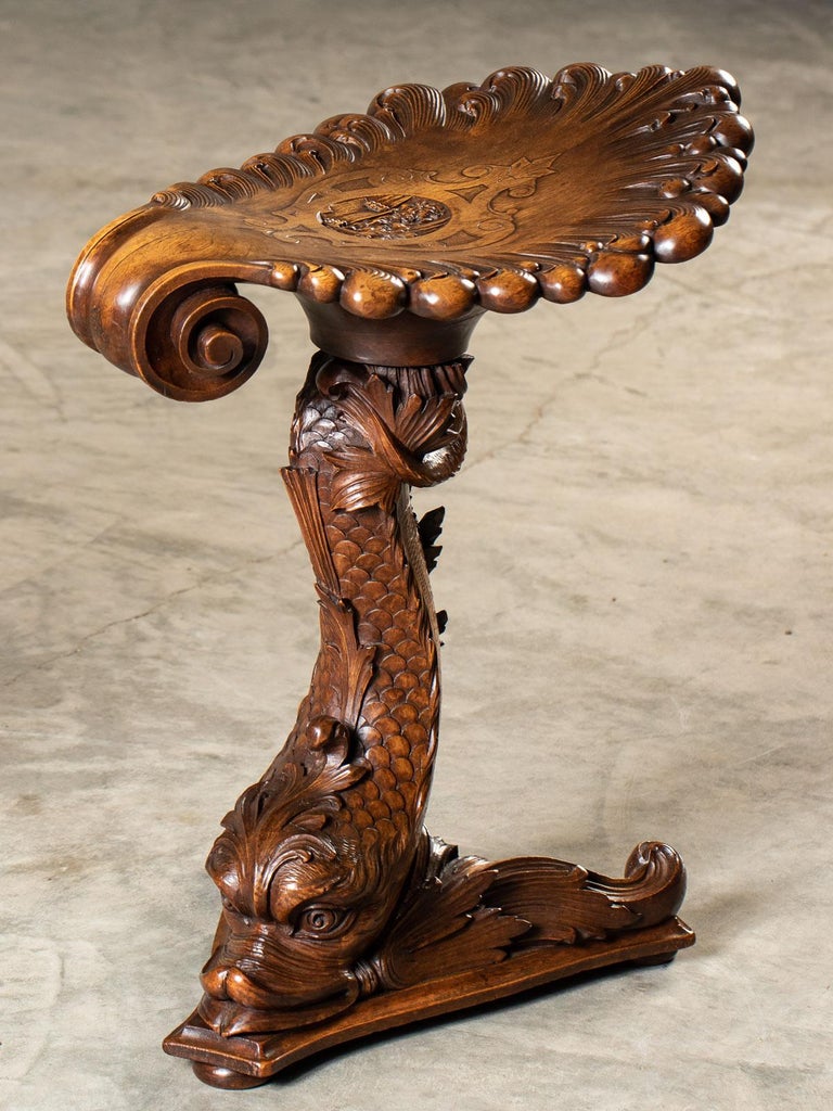Antique Italian Carved Walnut Dolphin Piano Bench Stool, circa 1875 at ...