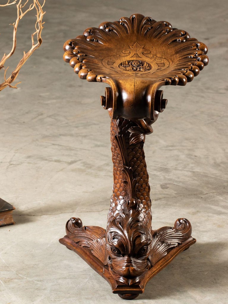 Antique Italian Carved Walnut Dolphin Piano Bench Stool, circa 1875 at ...