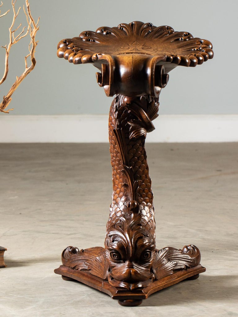 Antique Italian Carved Walnut Dolphin Piano Bench Stool, circa 1875 at ...