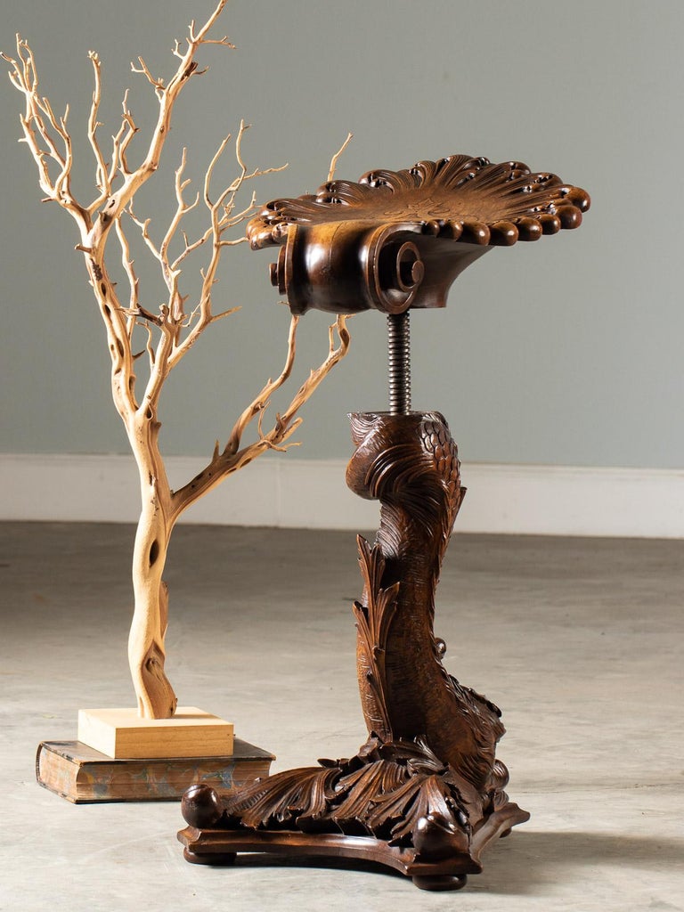 Antique Italian Carved Walnut Dolphin Piano Bench Stool, circa 1875 at ...