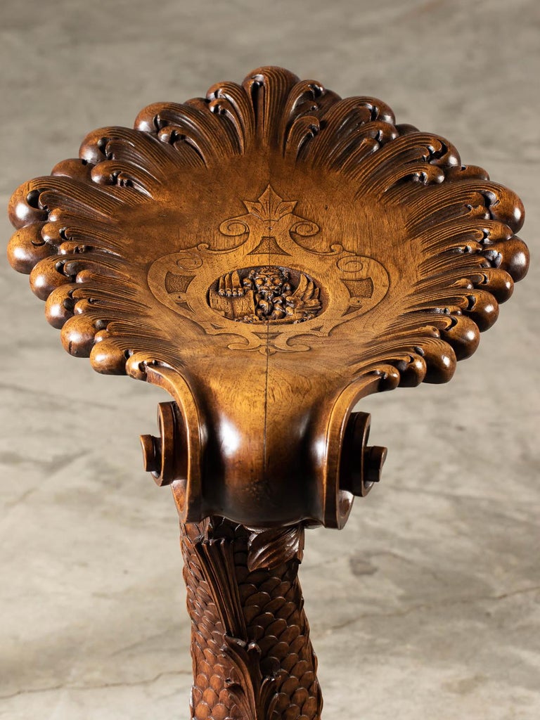 Antique Italian Carved Walnut Dolphin Piano Bench Stool, circa 1875 at ...
