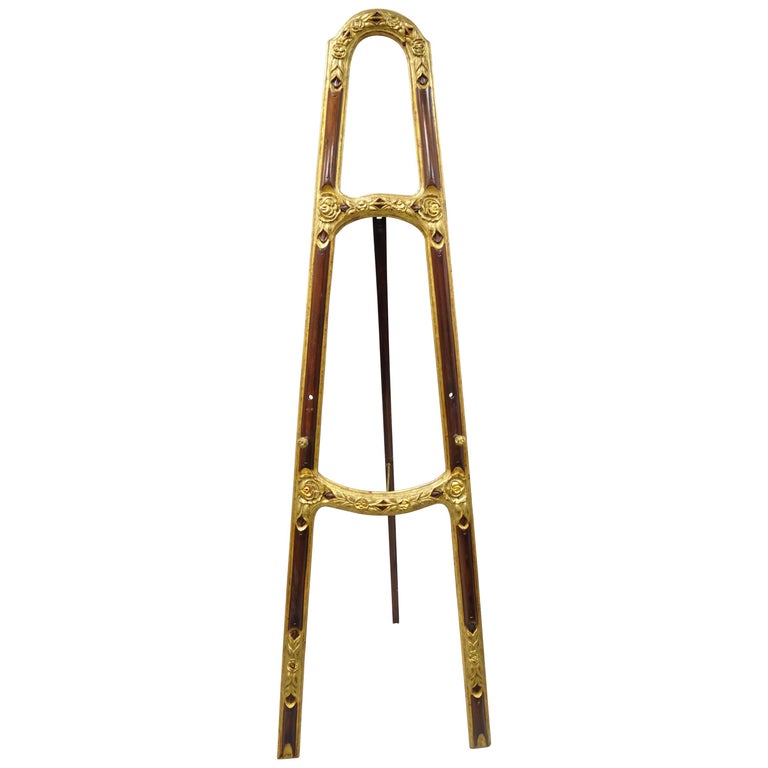 Antique Italian Carved Wood Easel Gold Gilt French Art Painting Stand ...
