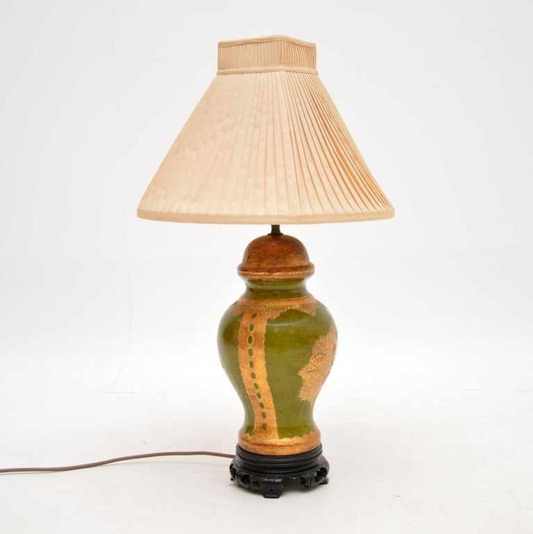 Antique Italian Ceramic Table Lamp For Sale at 1stDibs
