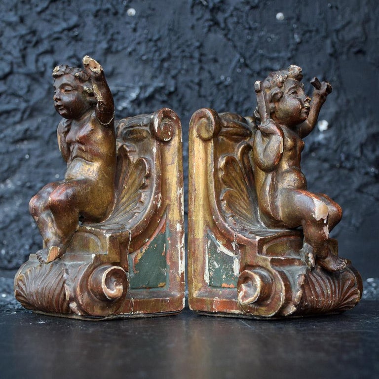 Antique Italian Cherub Bookends at 1stDibs