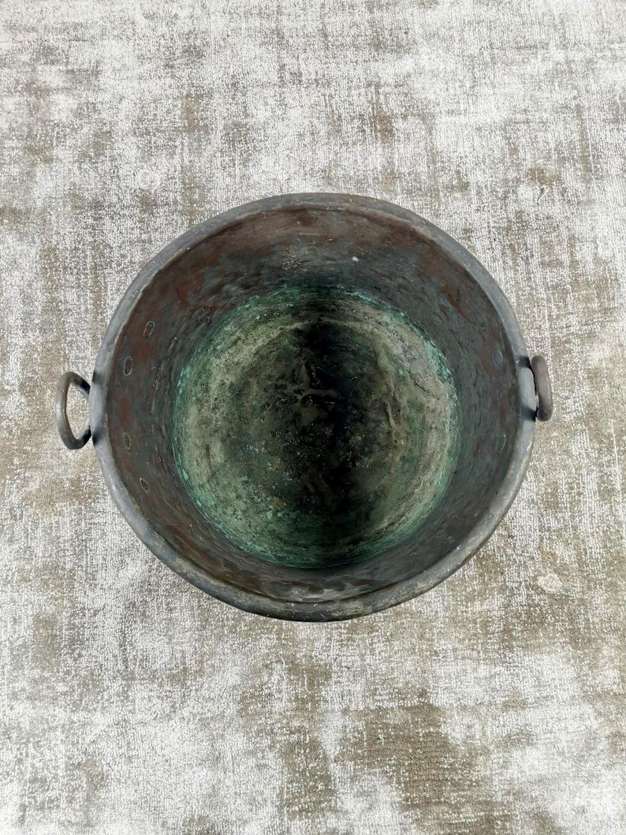 Antique Italian Copper Pot With Handles Hand Forged With Beautiful ...