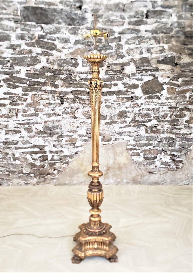 Antique Italian Florentine Hand-Carved and Gilt Finished Floor Lamp and ...