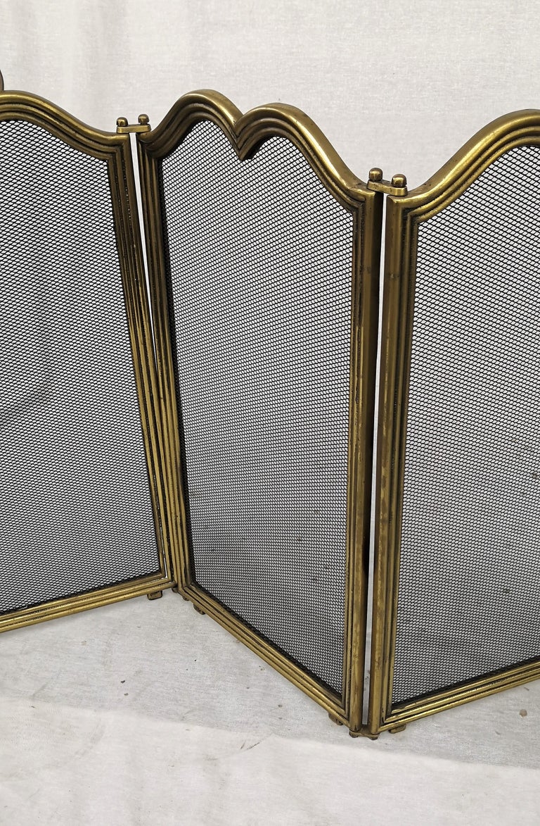 Antique Italian Gilt Brass Fireplace Screen or Fire Screen at 1stDibs