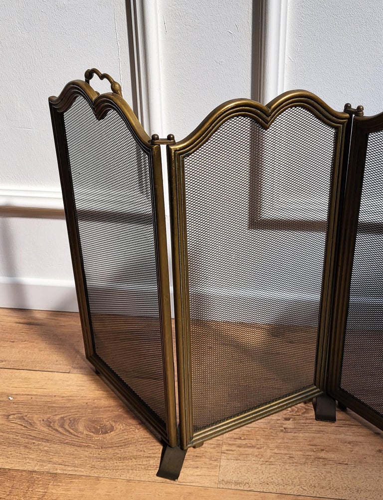 Antique Italian Gilt Brass Fireplace Screen or Fire Screen For Sale at ...