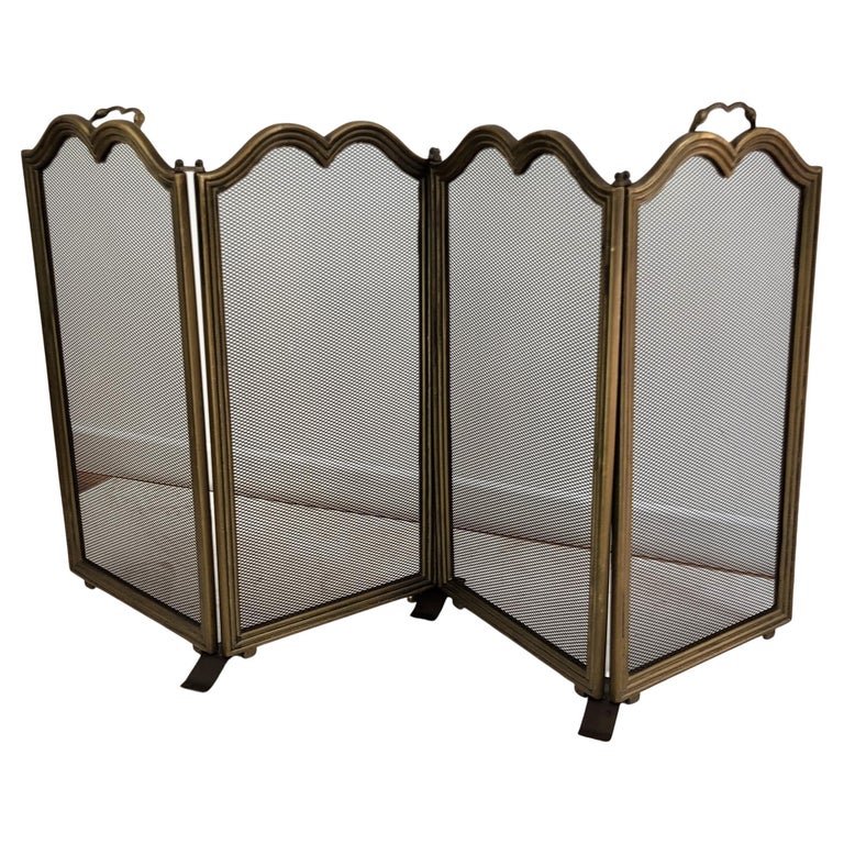 Antique Italian Gilt Brass Fireplace Screen or Fire Screen For Sale at ...