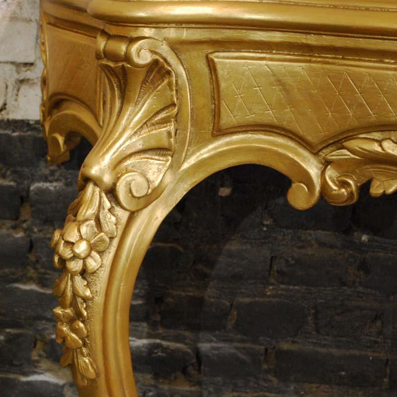 Antique Italian Gold Rococo Console Table With Bianca Rosa Marble Top ...