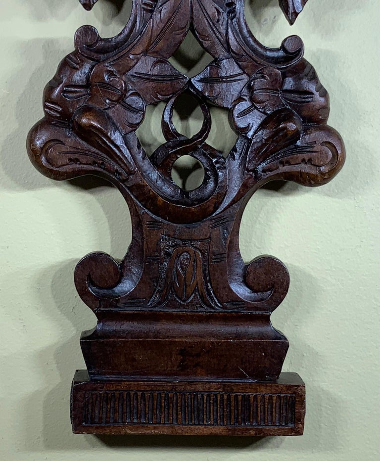 Antique Italian Hand Carving Wood Wall Hanging For Sale at 1stDibs