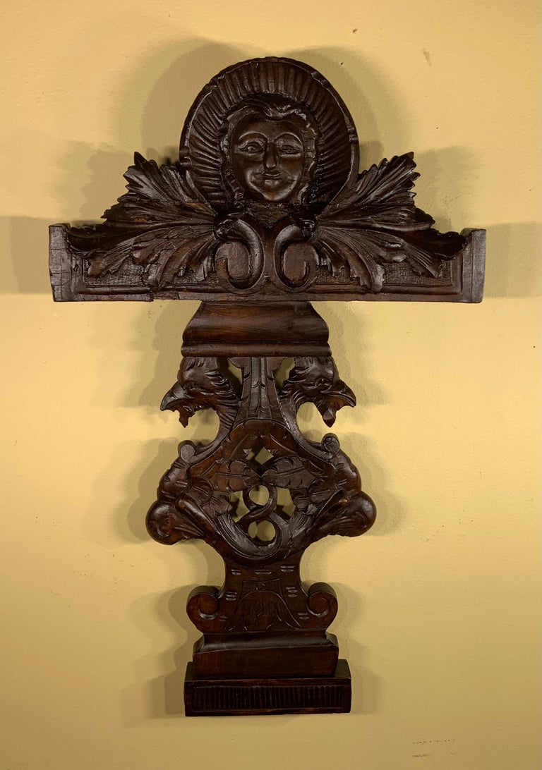 Antique Italian Hand Carving Wood Wall Hanging at 1stDibs
