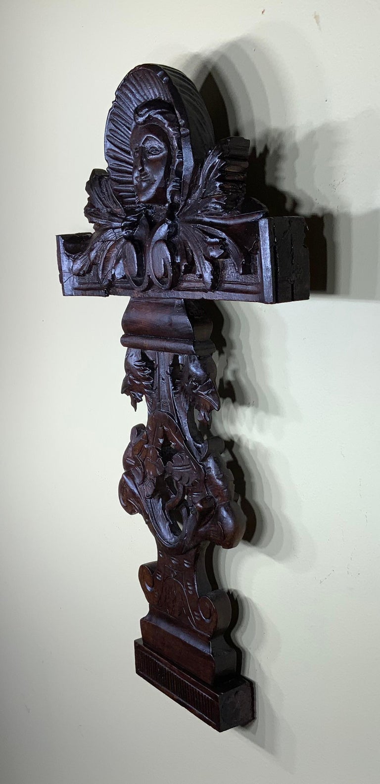 Antique Italian Hand Carving Wood Wall Hanging at 1stDibs