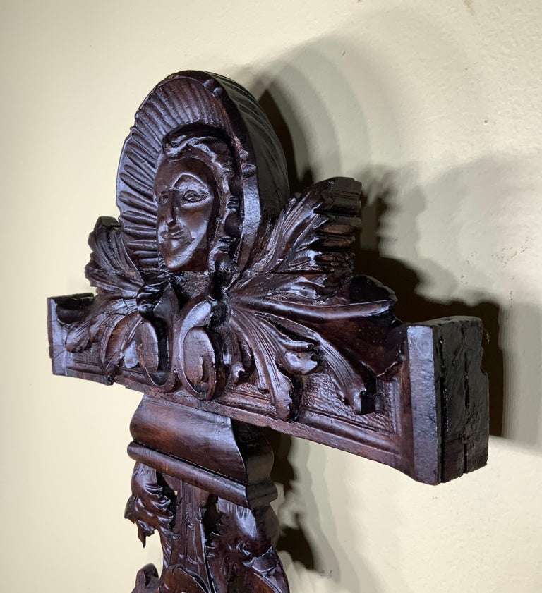 Antique Italian Hand Carving Wood Wall Hanging at 1stDibs