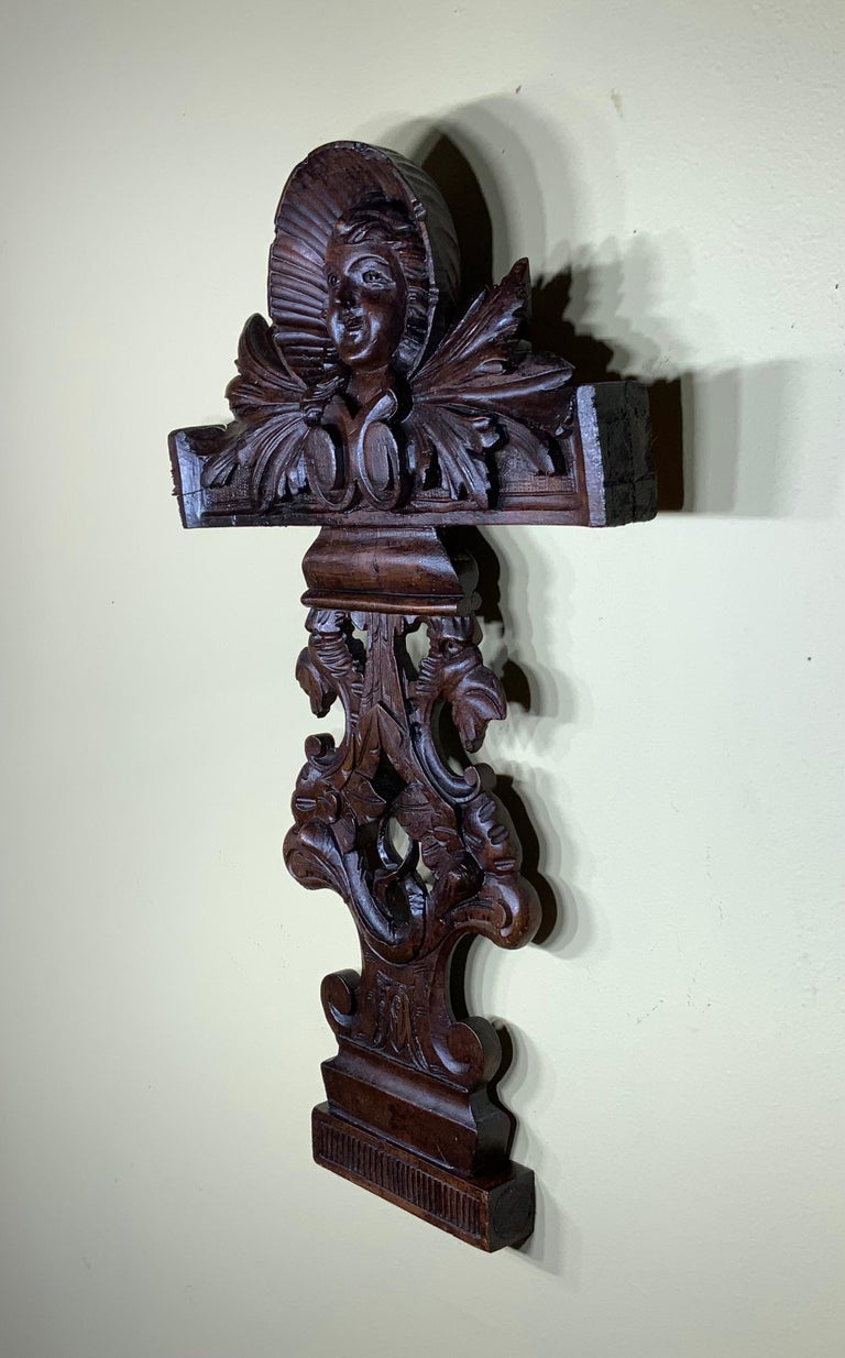 Antique Italian Hand Carving Wood Wall Hanging For Sale at 1stDibs