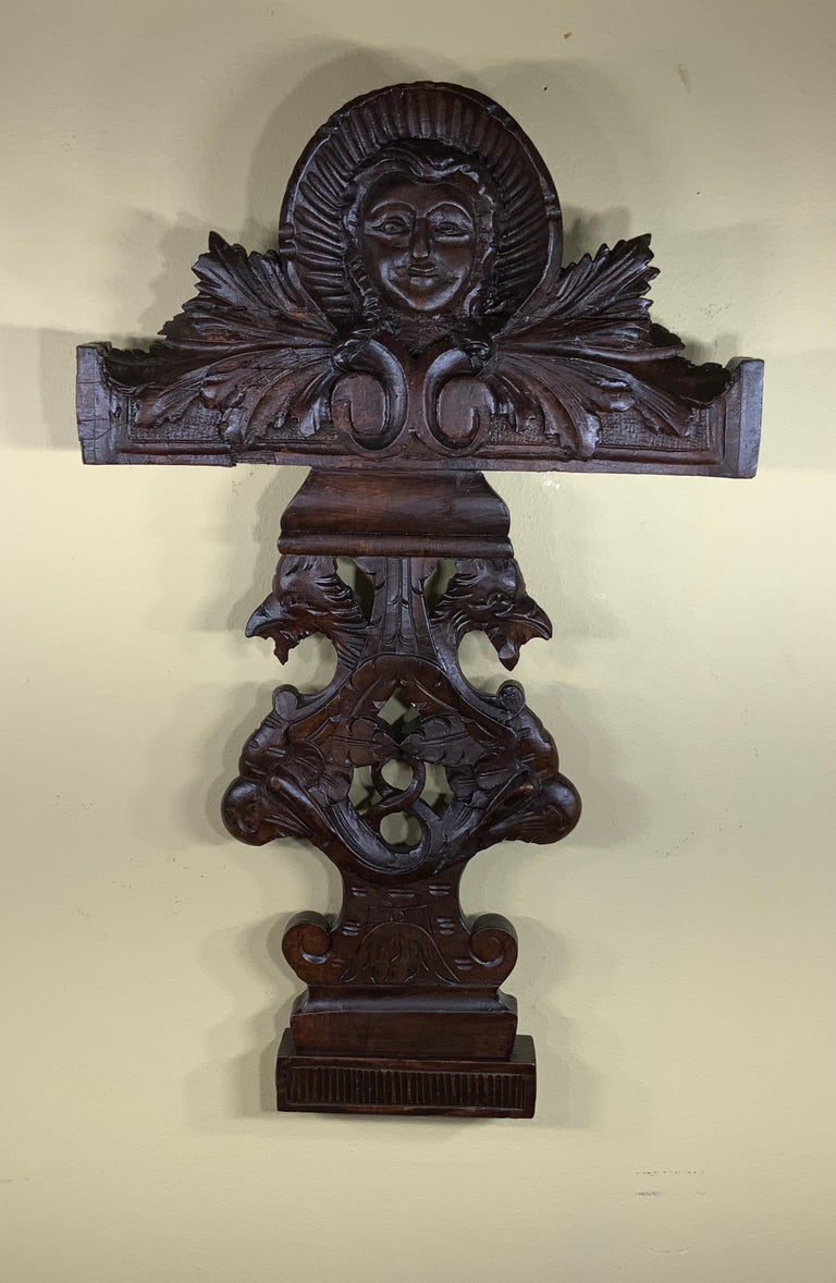 Antique Italian Hand Carving Wood Wall Hanging at 1stDibs
