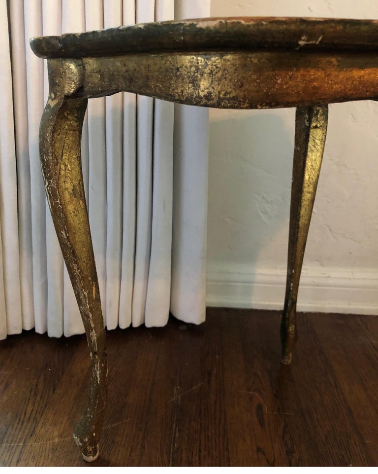 Antique Italian Hand Painted Florentine Wood Side Table at 1stDibs
