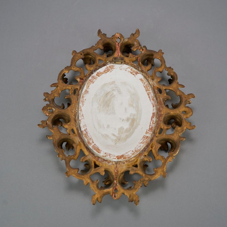 Antique Italian Hand Painted Porcelain Portrait, Young Jesus, Gilt ...