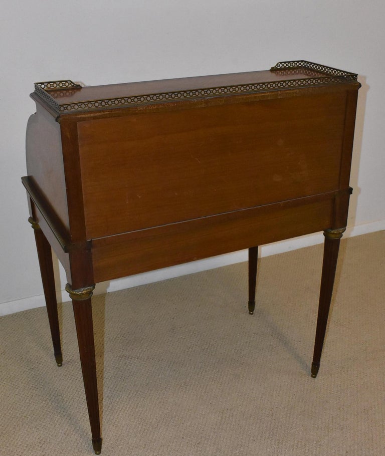 Antique Italian Inlaid Mixed Wood Musical Instruments Writing Desk at ...