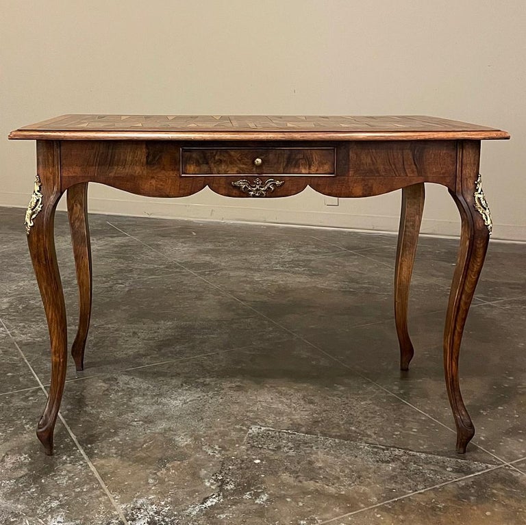 Antique Italian Inlaid Walnut Game Table For Sale at 1stDibs