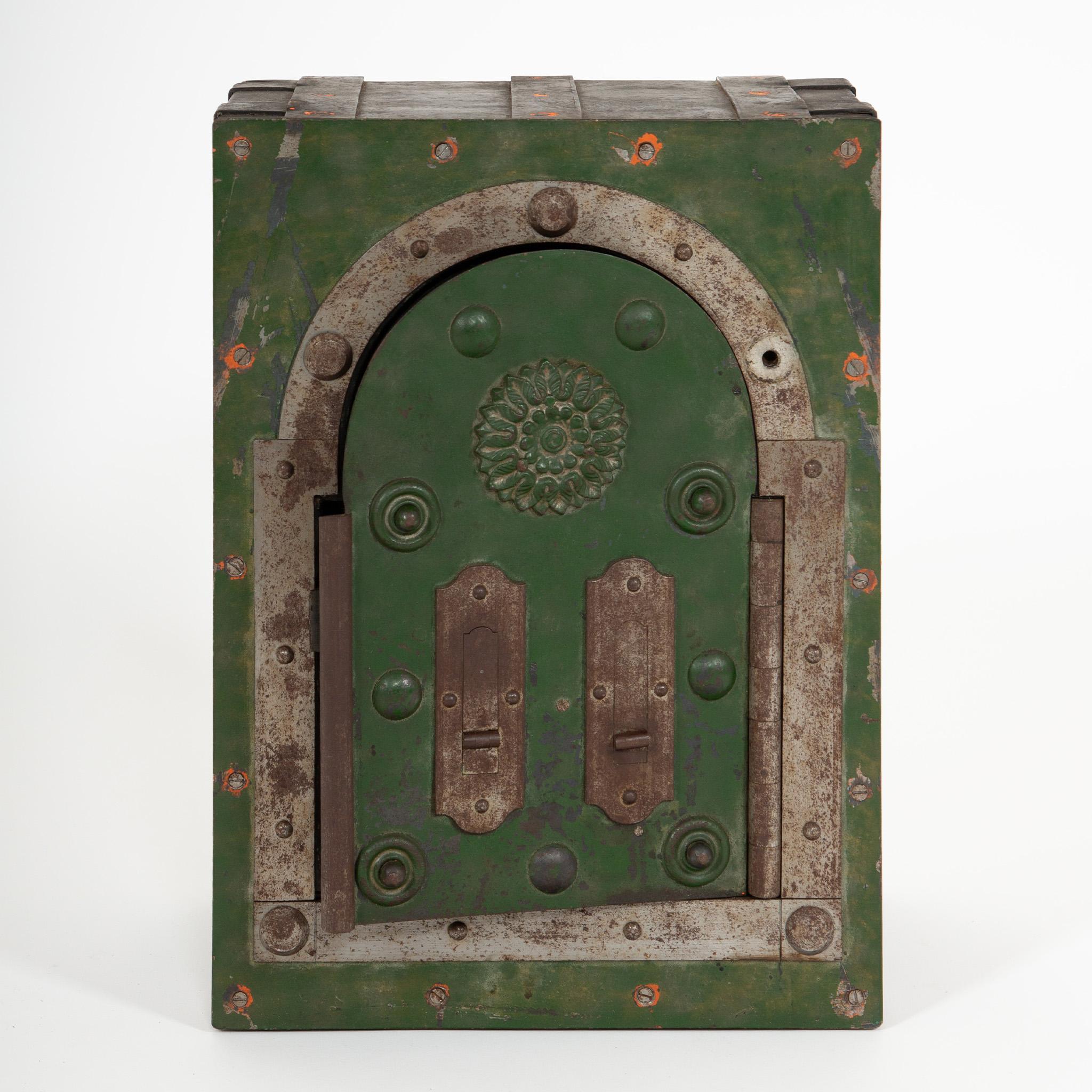 Antique Italian Iron Safe with Complicated Locking Mechanism For Sale ...